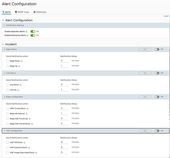 VeloCloud SD-WAN 6.4 - Administration Guide - Configure Alerts and Notifications - Arista